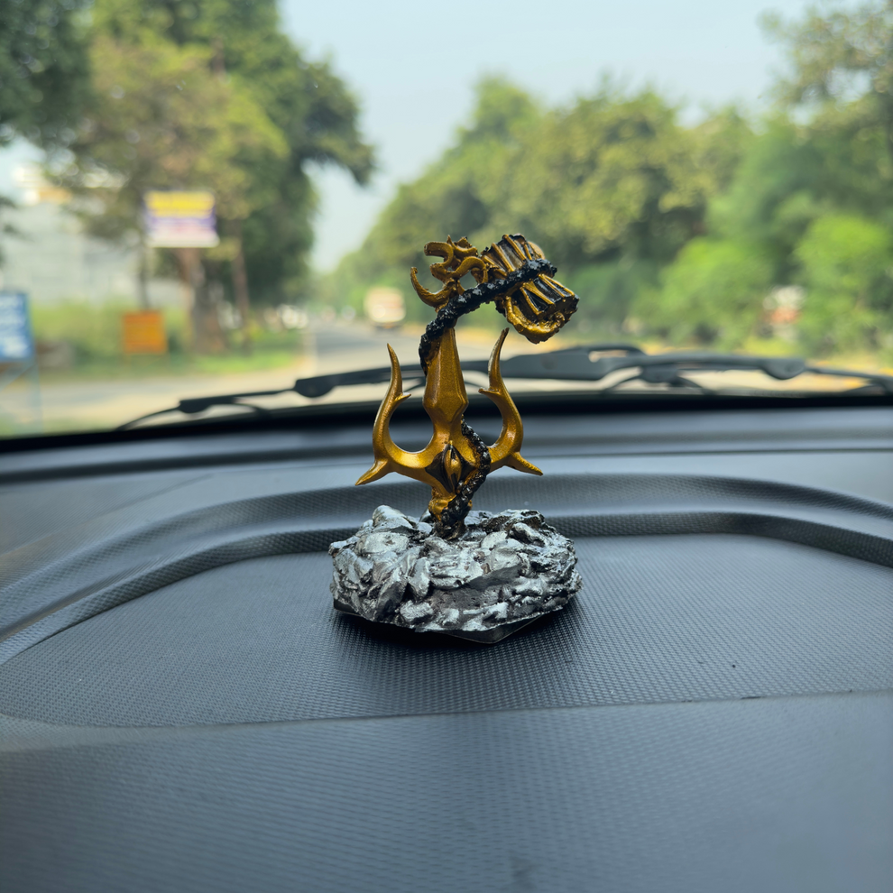 Lord Shiva Trishul With Damru Car Dashboard - Craft Nagri